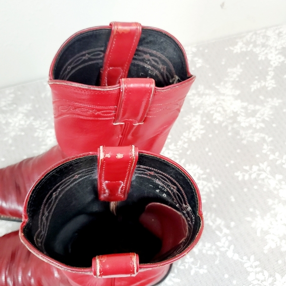 Justin Boots | Shoes | Justin Red Roper Lizard Skin Cowboy Boots Sz 6 ...